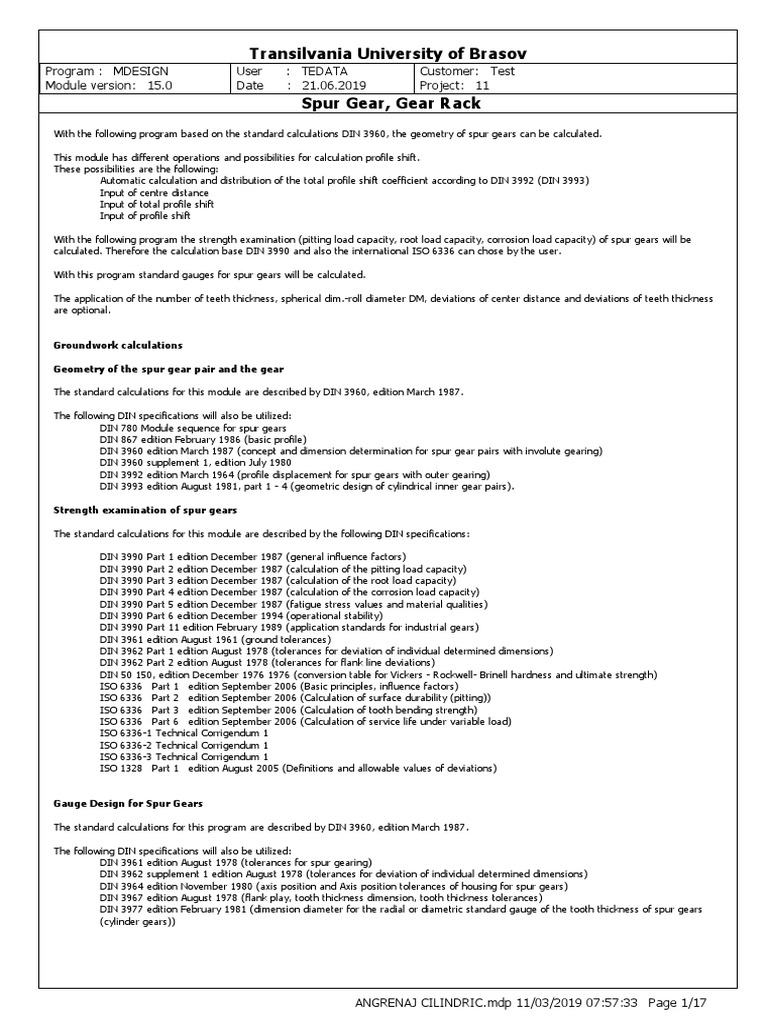Angrenaj Cilindric PDF | PDF | Gear | Engineering Tolerance