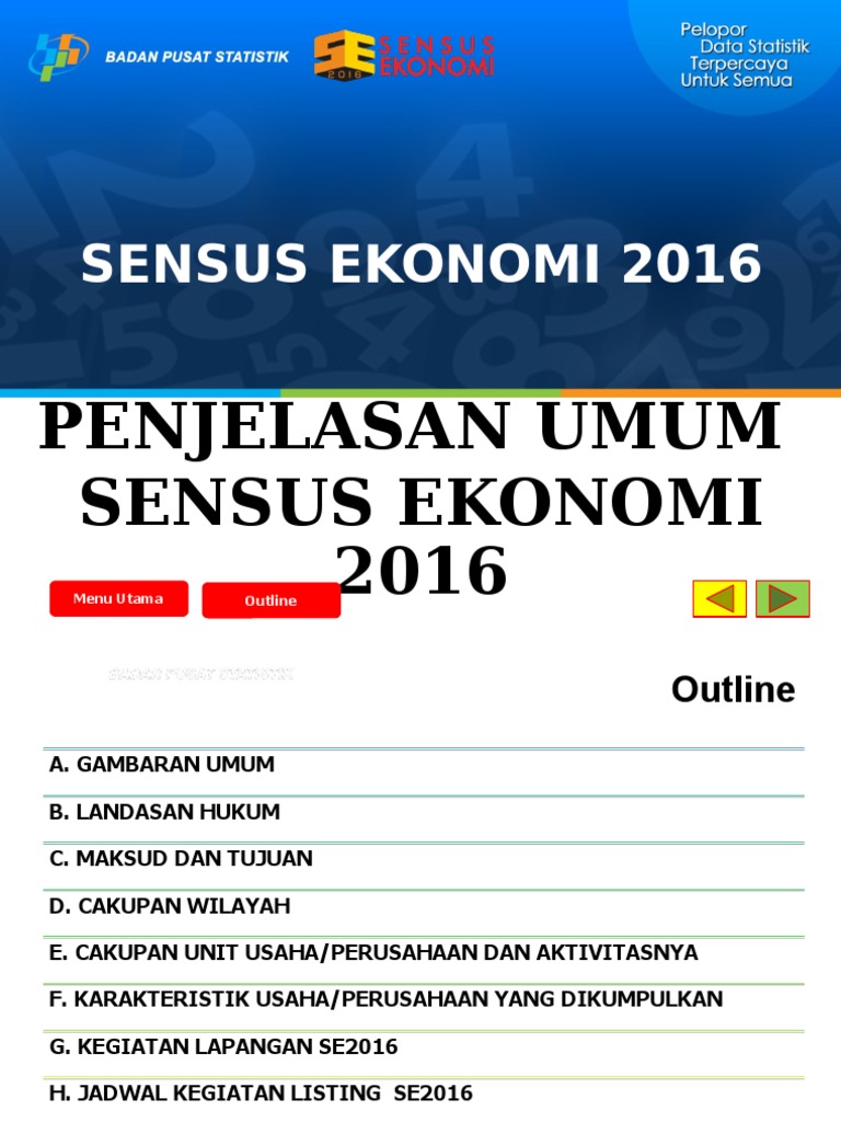 Tujuan dan Cakupan Sensus Ekonomi 2016 | PDF