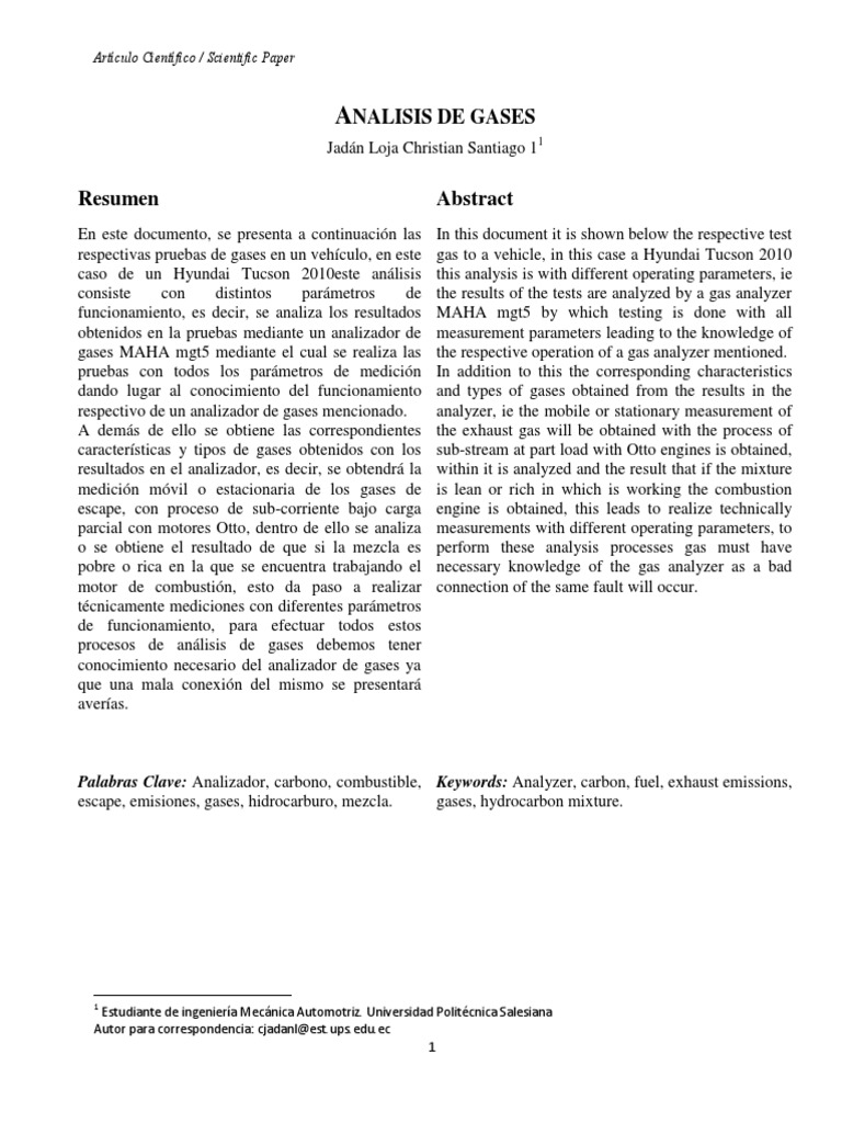 Análisis de gases de escape de vehículo con analizador MAHA mgt5 | PDF ...