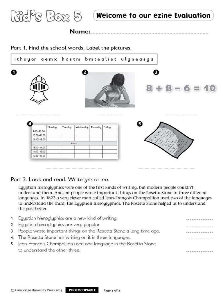 Kids Box 5 Exams | PDF