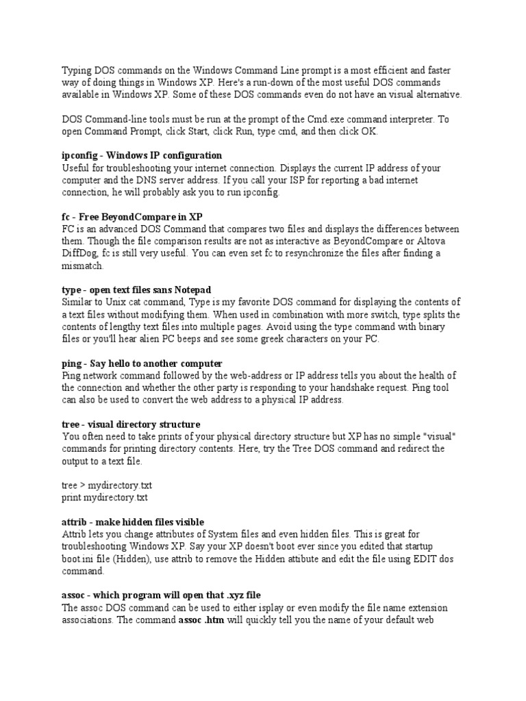 Typing DOS Commands On The Windows Command Line Prompt Is A Most ...