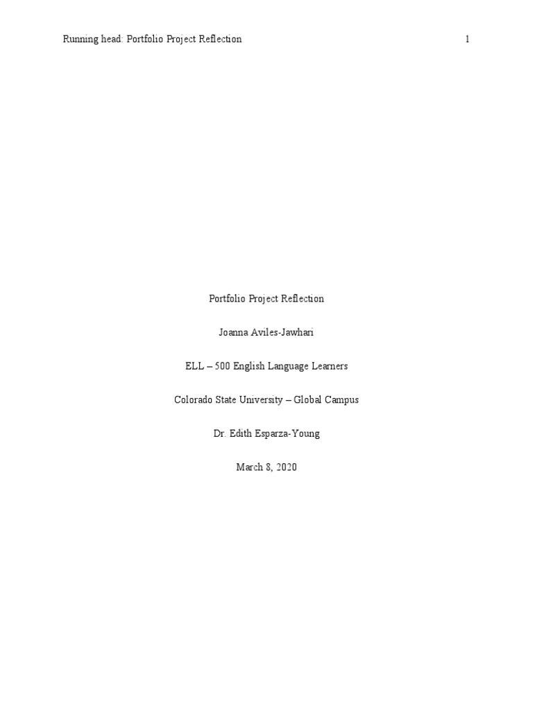 Ell Module 8 Final Portfolio Project Reflection | PDF | Vocabulary ...