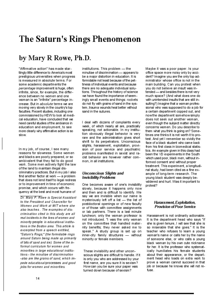 The Saturns Rings Phenomenon | PDF | Violence