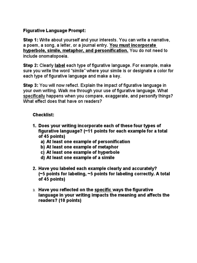 Figurative Language Assessment | PDF | Language Arts & Discipline ...