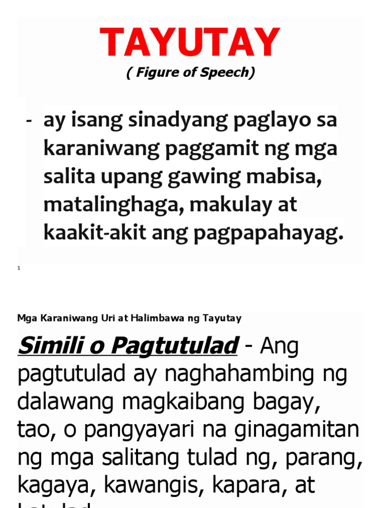 Mga Tayutay | PDF