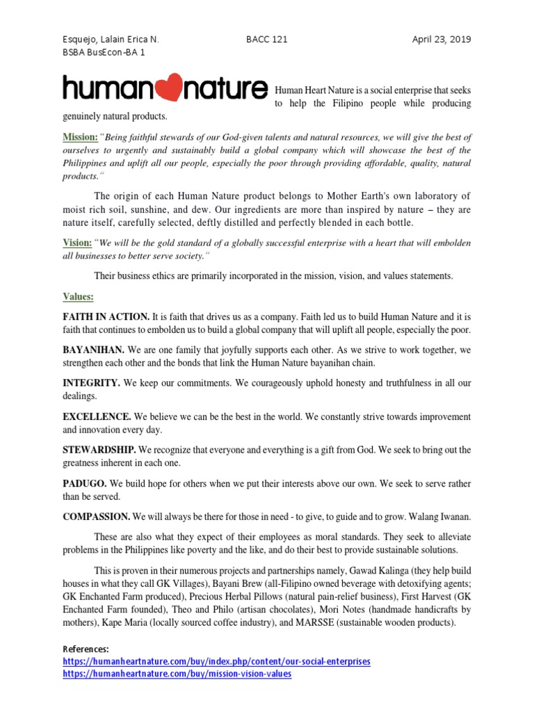 Human Nature Mission Vision | PDF | Philosophical Theories