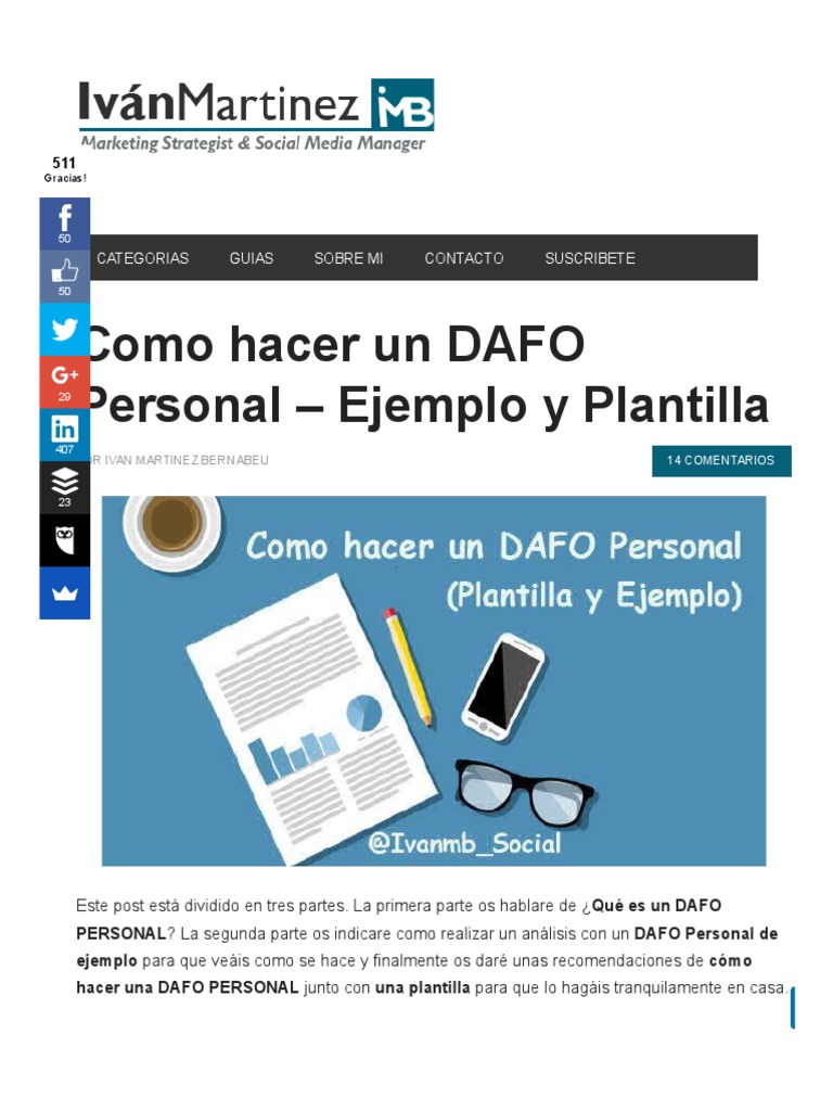 Como Hacer Un DAFO Personal - Ejemplo y Plantilla | PDF | Análisis FODA ...
