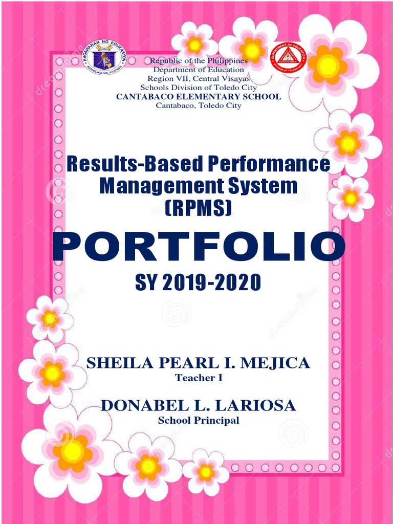 RPMS COVER PAGES FOR KRA AND OBJECTIVES by SHEILA PEARL MEJICA-DESIGN 1 ...