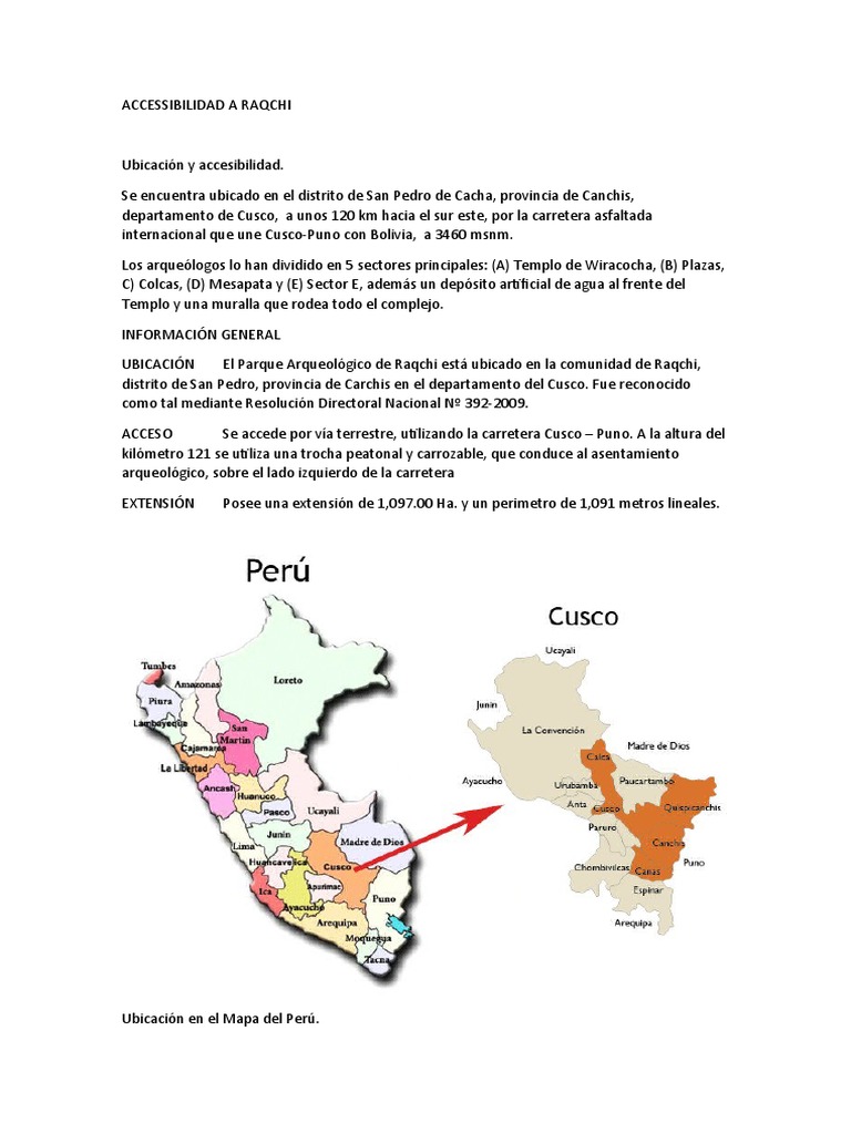 Accesibilidad y Características de Raqchi | PDF | Imperio Inca | templo