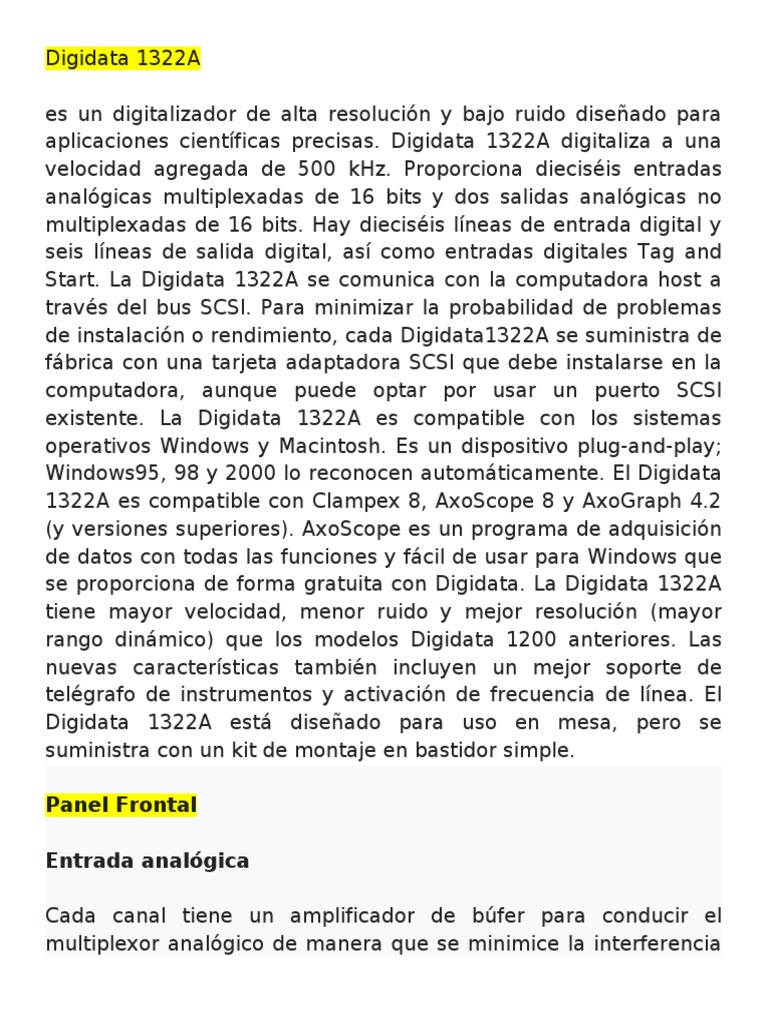 Funciones Digidata | PDF | Señal analoga | Electrónica