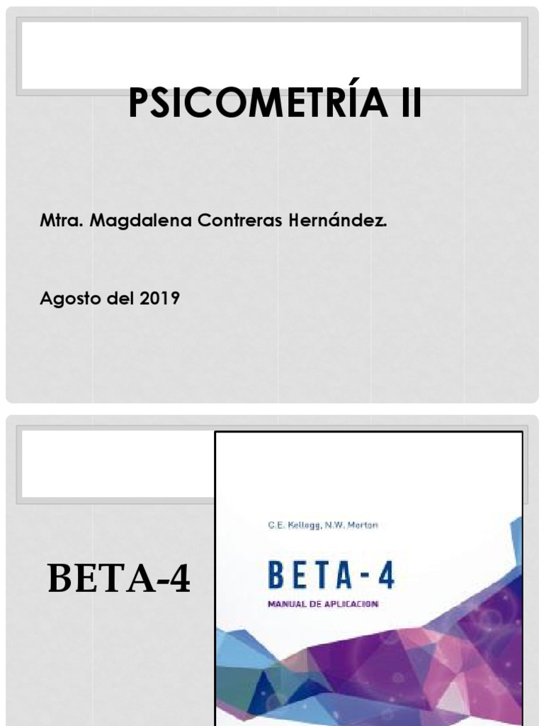 Beta Iv | PDF | Cociente de inteligencia | Evaluación neuropsicológica