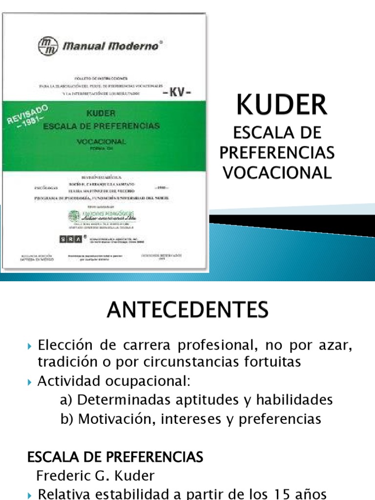 Kuder Vocacional PDF | PDF