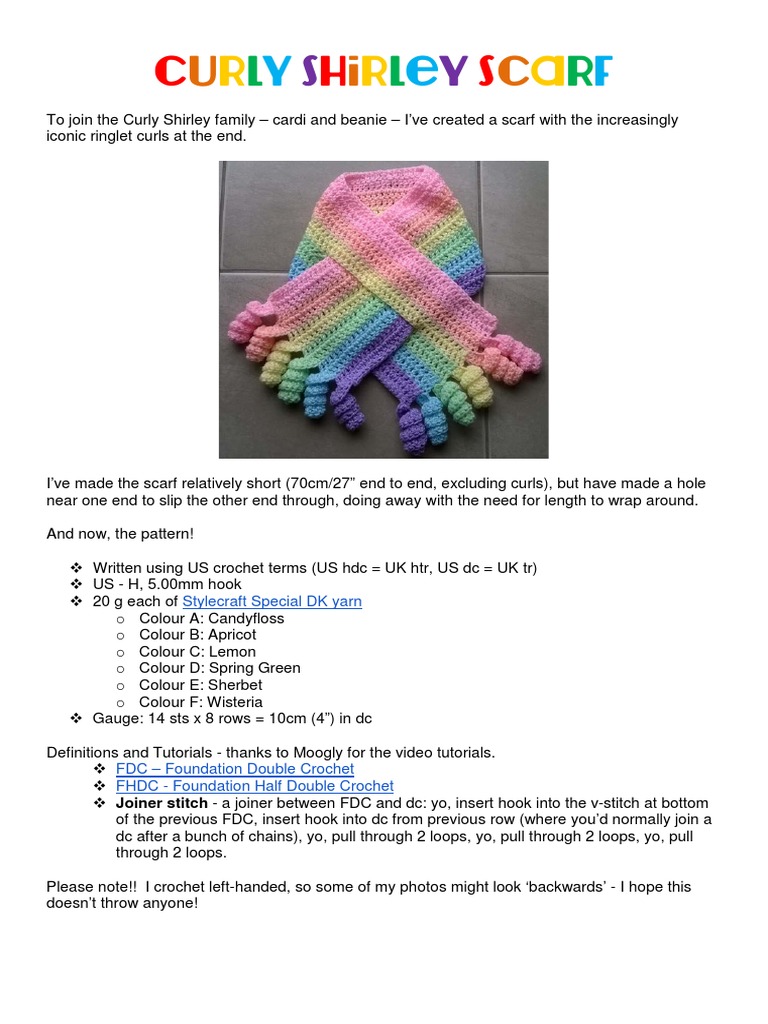 Curly Shirley Scarf | PDF | Crochet | Knitting