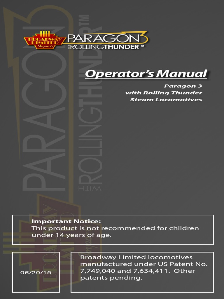 Paragon 3 Steam Manual | PDF | Steam Locomotive | Locomotives