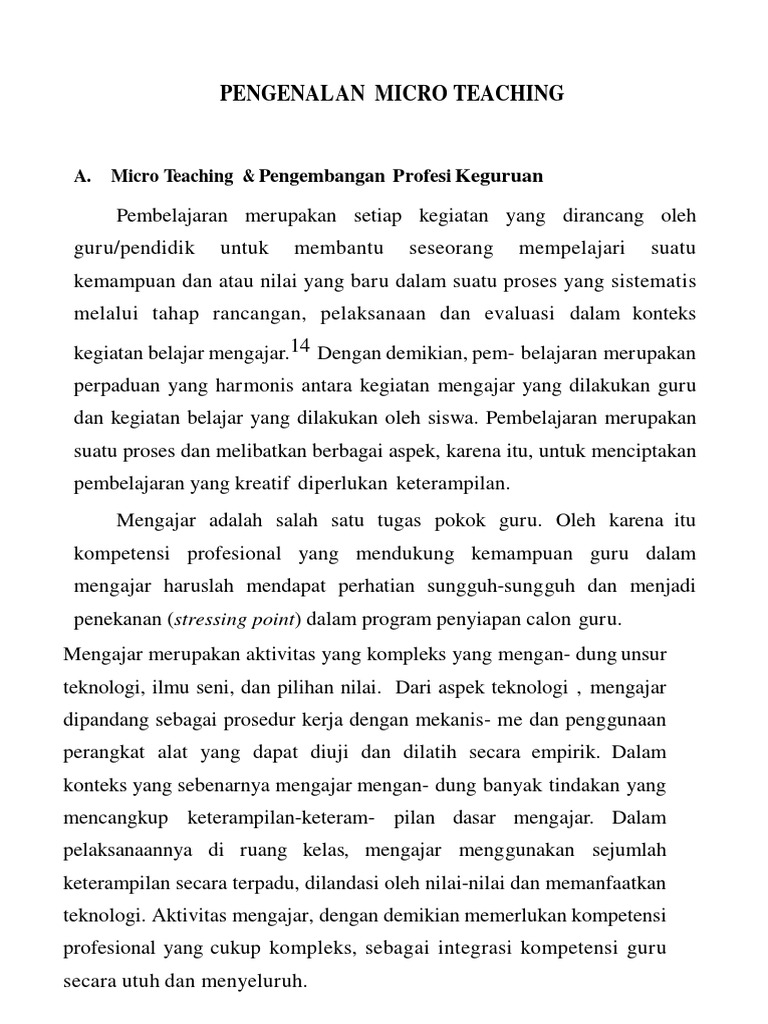 Micro Teaching untuk Calon Guru | PDF