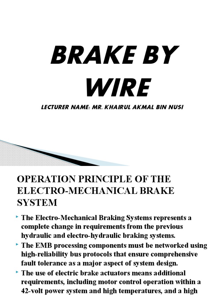 Brake by Wire1 | PDF | Power Electronics | Anti Lock Braking System