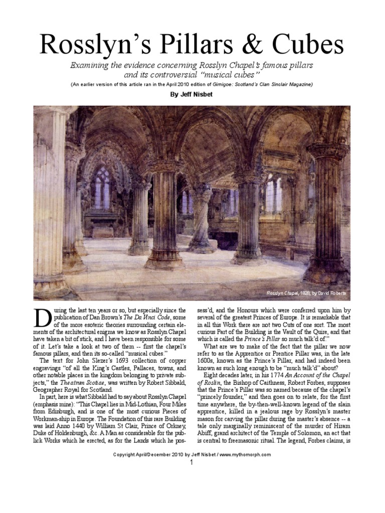 Rosslyn's Pillars & Cubes | PDF