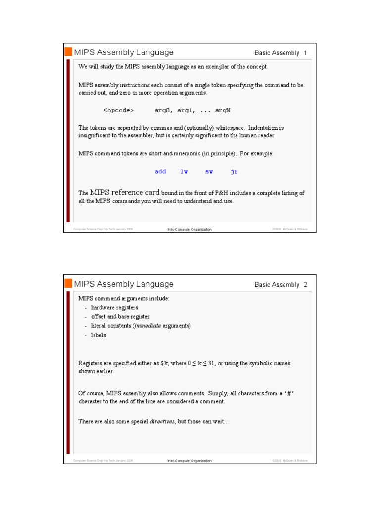 C04 Intromipsassembly Pdf Assembly Language Pointer Computer Programming 6585