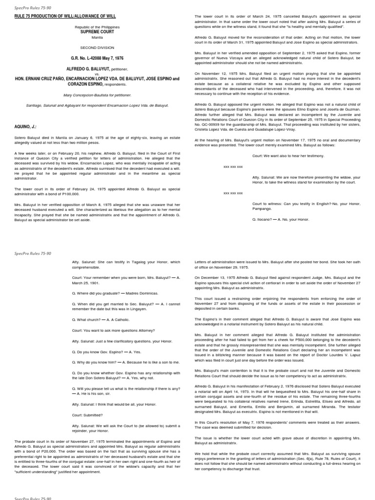 SpecPro Rule 75-90 PDF | PDF | Lawsuit | Complaint