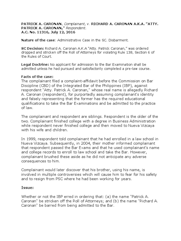 Caronan vs. Caronan | PDF | Academic Degree | Social Institutions