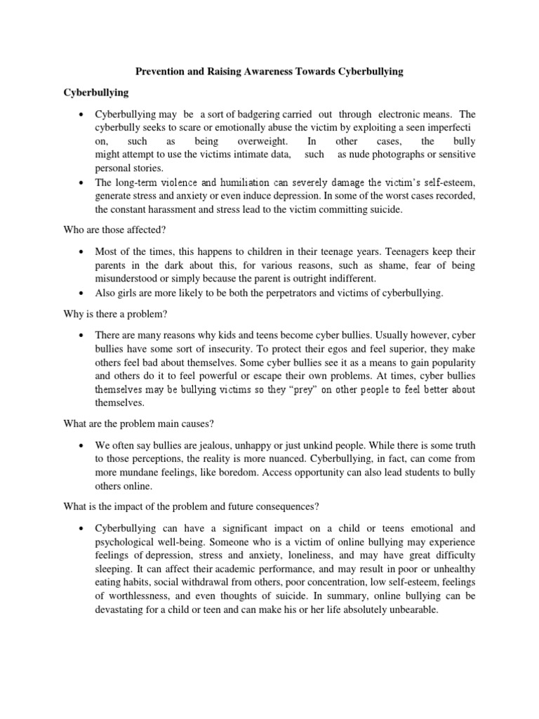 CYBERBULLYING | PDF | Cyberbullying | Bullying