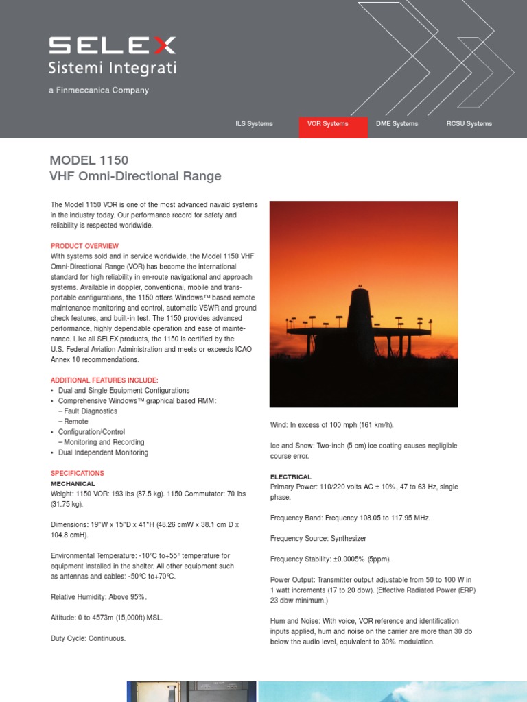 Product Nav DVOR 1150 | PDF | Telecommunications Engineering | Radio