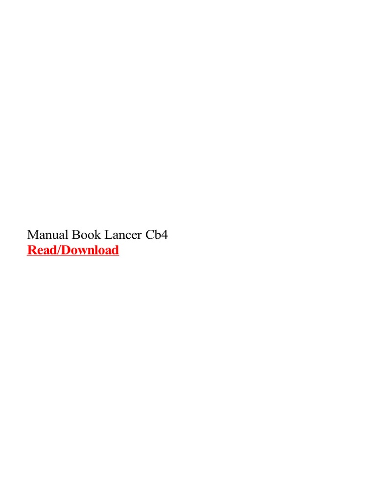 Mitsubishi Lancer CB4 Manual Guide | PDF | Motor Vehicle Manufacturers ...
