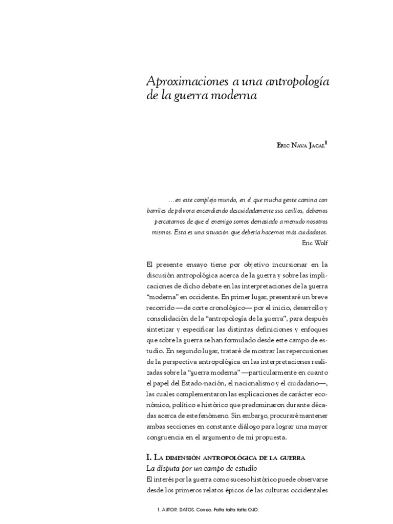 Eric Nava - Antropología de La Guerra Contemporanea | PDF ...