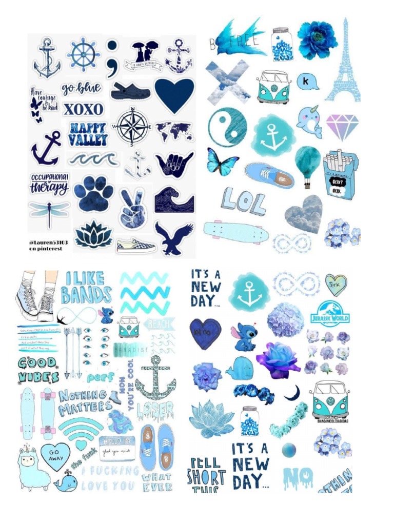 Blue Tumblr Sticker | PDF