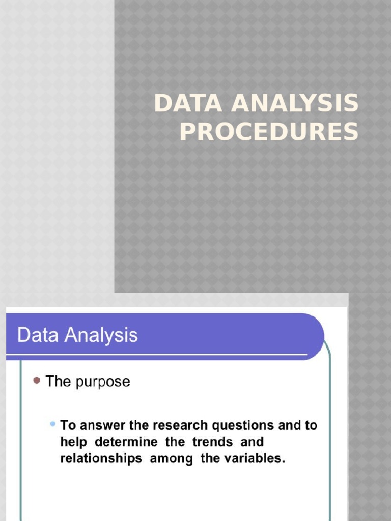 Data Analysis Procedures | Download Free PDF | Data Analysis | Data