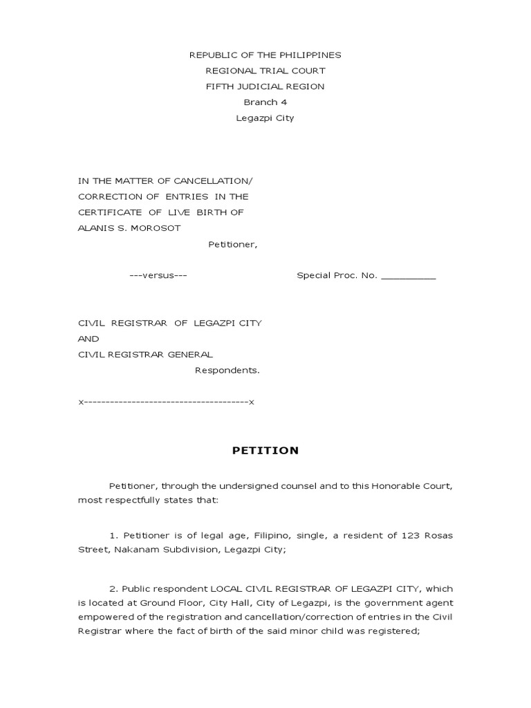 Petition For Correction of Entries | PDF | Government Information ...