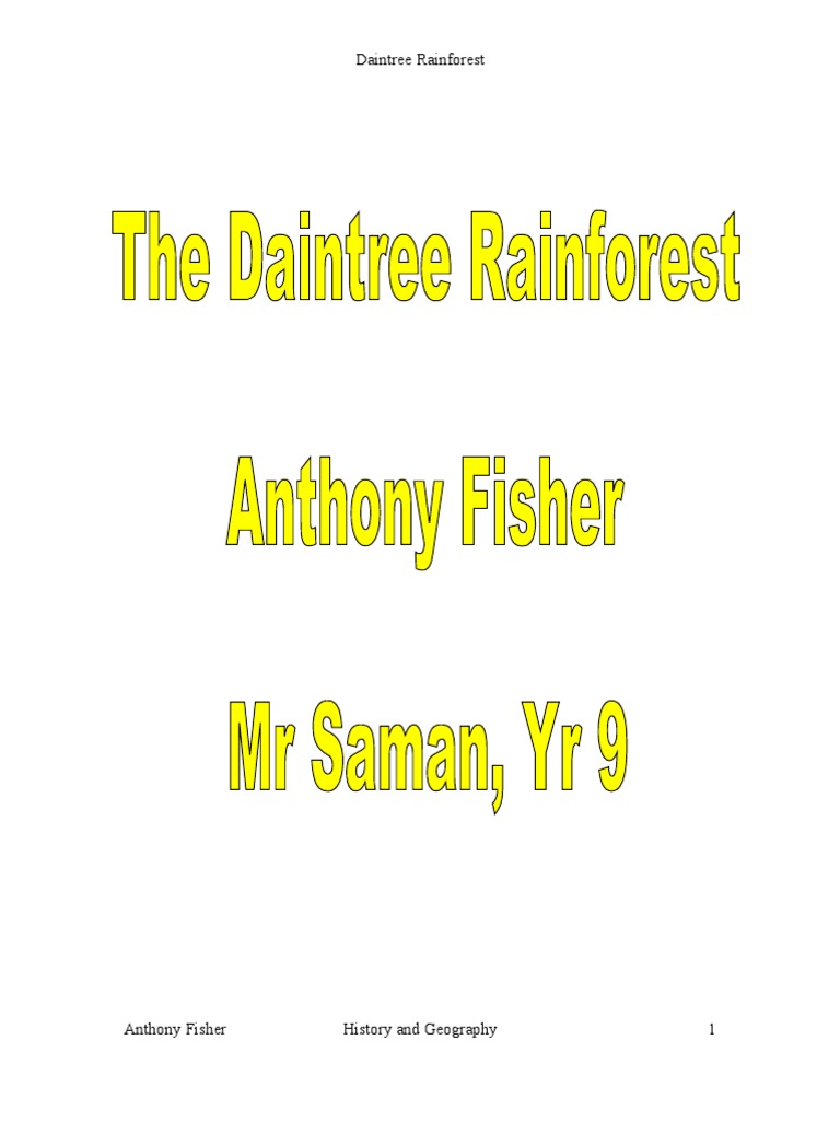 Daintree Rainforest: Biodiversity and Threats | PDF | Habitat ...