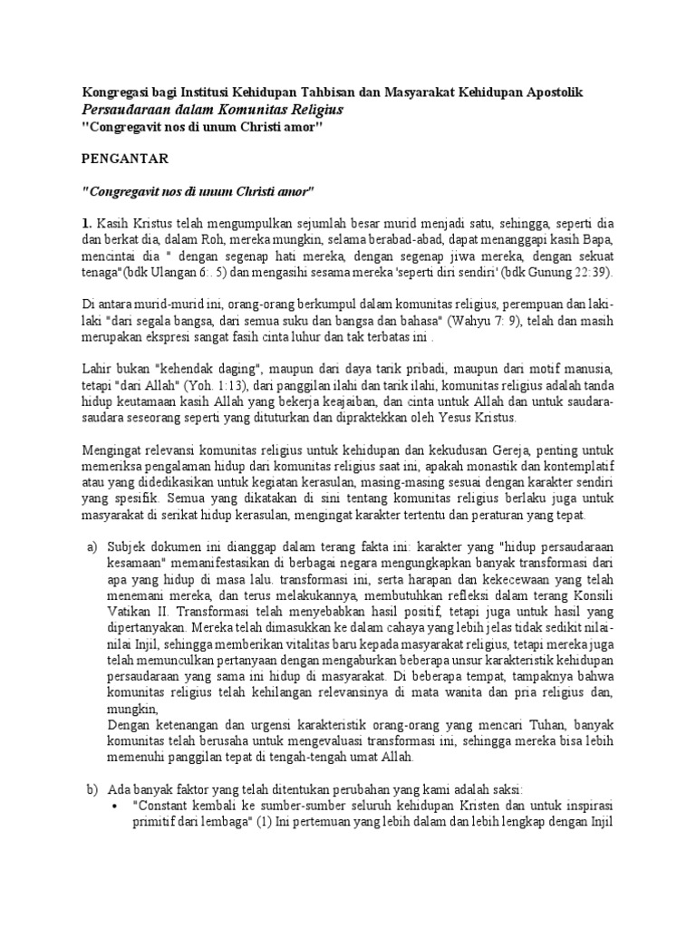 Relevansi Komunitas Religius Saat Ini | PDF | Filsafat | Agama ...