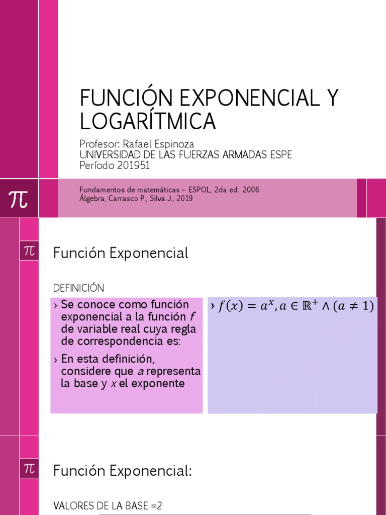 Funcion Exponencial y Logaritmica | PDF | Logaritmo | Funcion exponencial