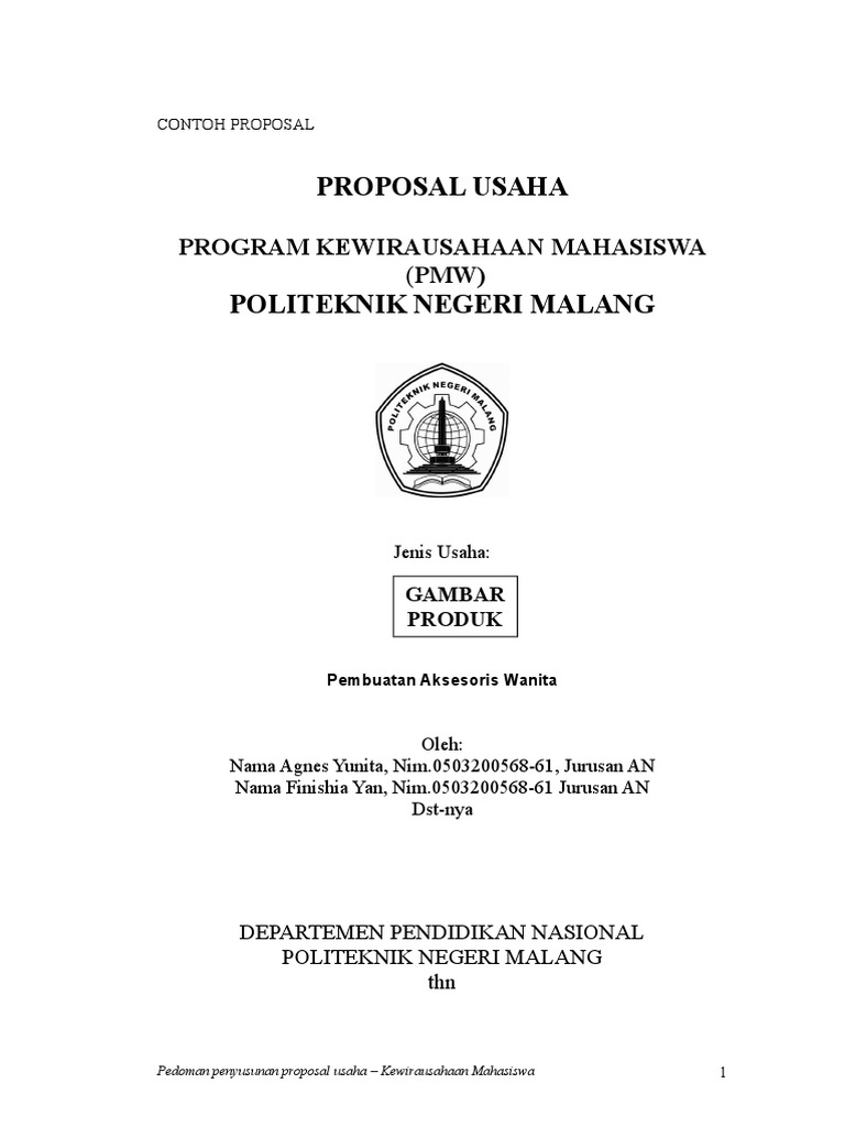CONTOH PROPOSAL PMW Revisi | PDF