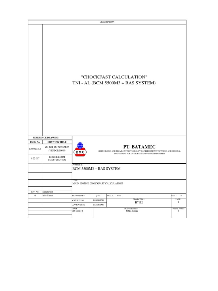 Mn-Lo-004 Main Engine Chockfast Arrangement PDF | PDF | Tension ...