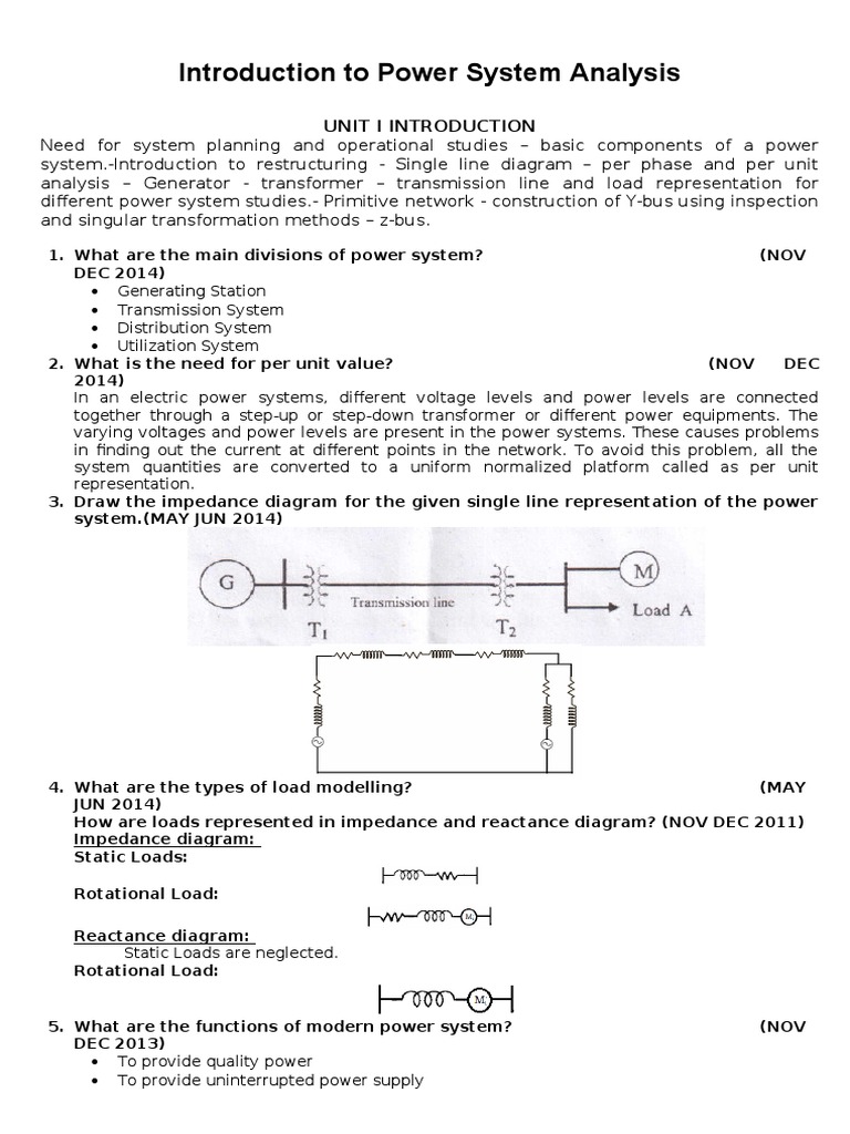 Introduction To Powe Sysytem Analysis | PDF | Electrical Impedance ...