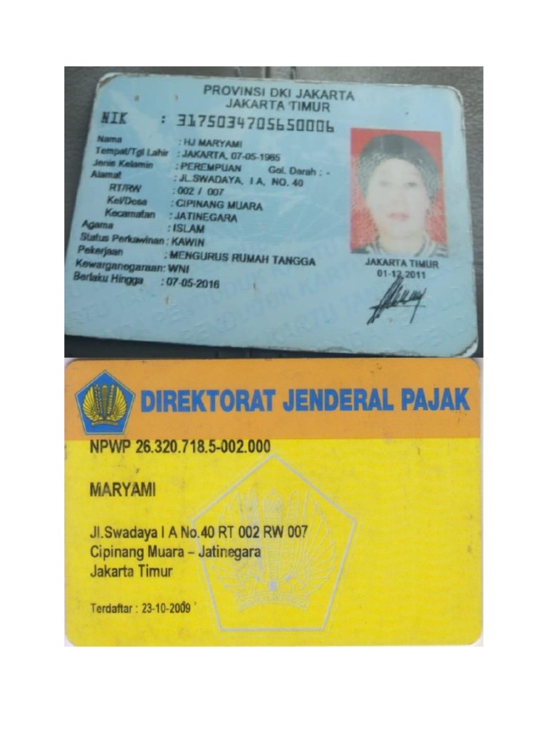 KTP, KK, SURAT NIKAH, NPWP, SERTIFIKAT, PBB, IMB Pak Nurhasyim | PDF