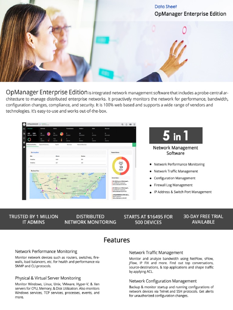 ManageEngine Opmanager Enterprise Datasheet | PDF