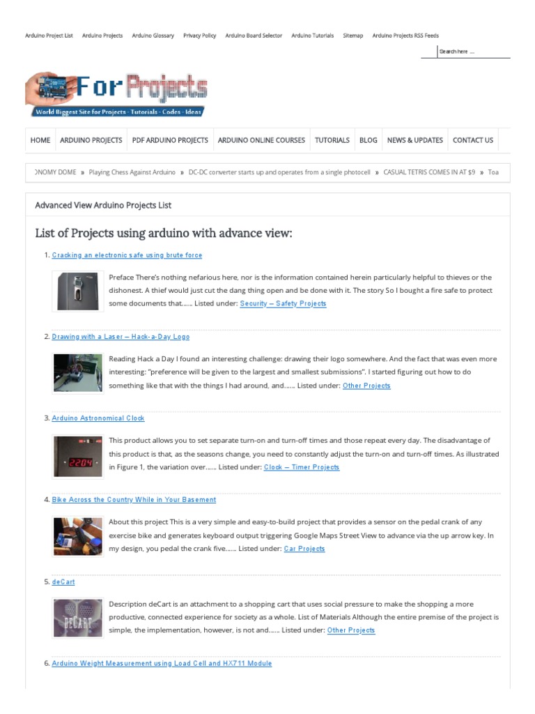 Advanced View Arduino Projects List Use Arduino For Projects Pdf Sensor Light Emitting Diode