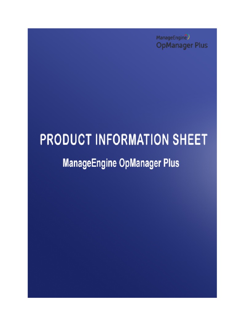 ManageEngine OpManager Plus Overview | PDF | Payment Card Industry Data ...