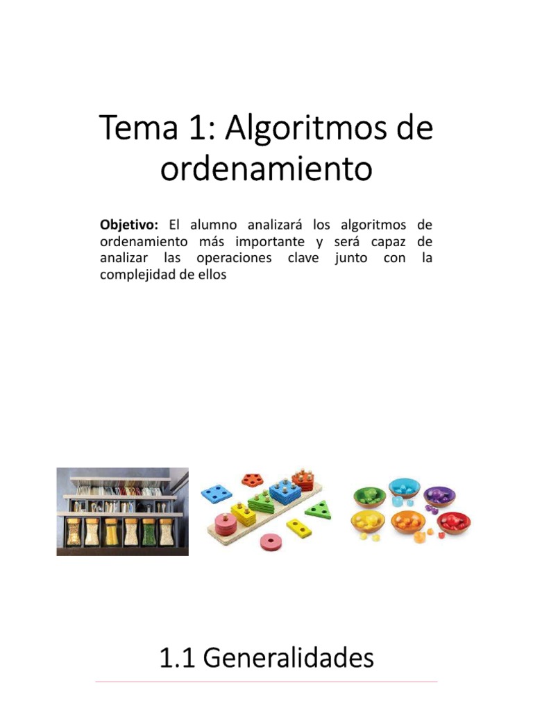 Estructuras De Datos Algoritmos De Ordenamiento Pdf Algoritmos