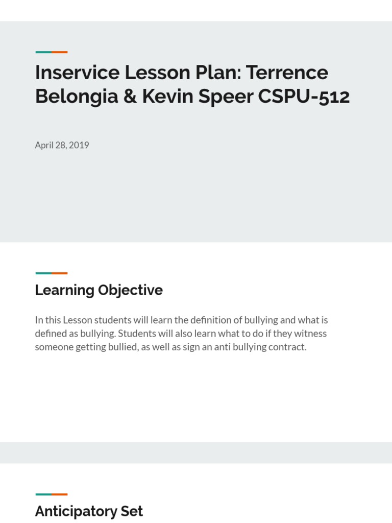 Cspu-512 Inservice Lesson Plan | PDF