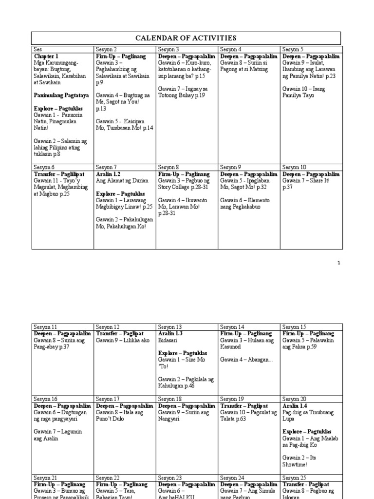 Calendar Template | PDF
