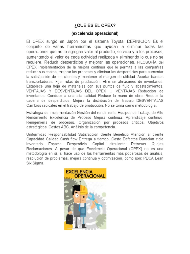 Qué Es El Opex | PDF | Six Sigma | Calidad (comercial)