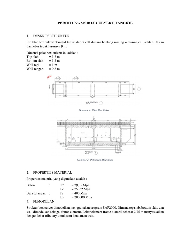 Perhitungan Box Culvert Tangkil | PDF