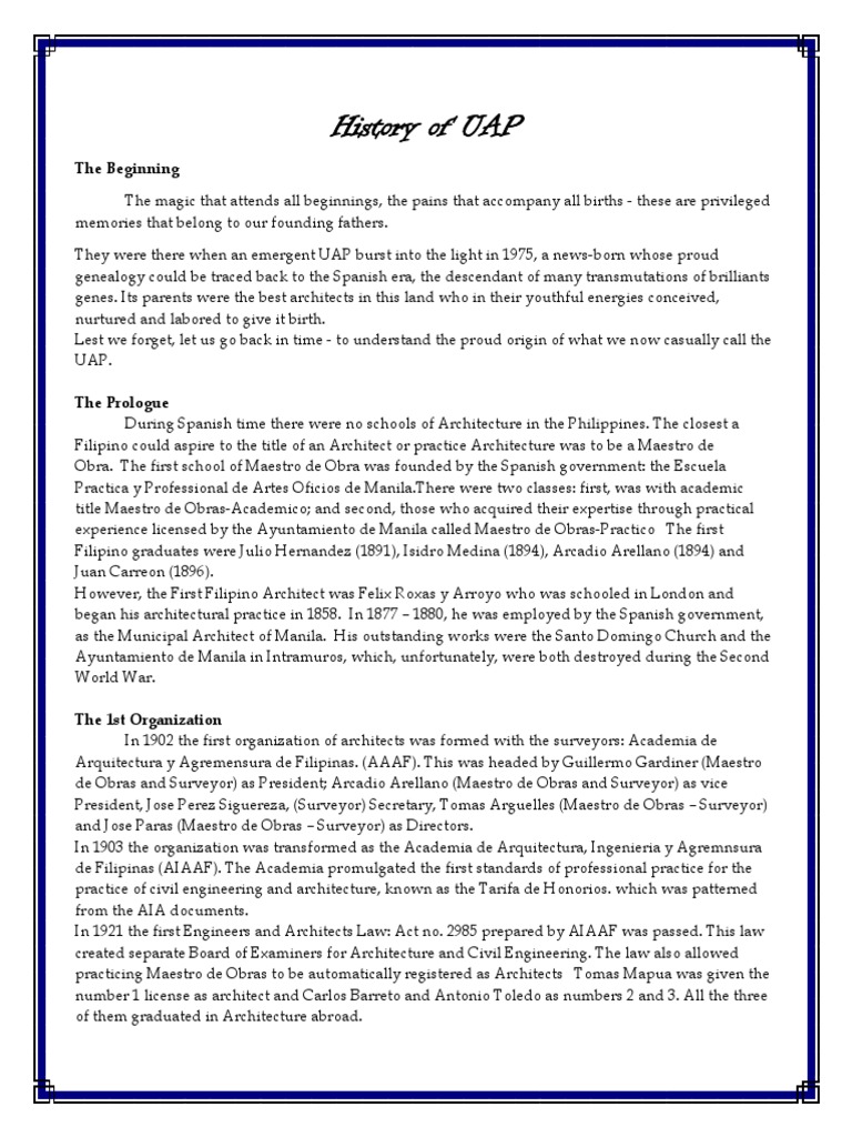 History of UAP | PDF | President Of The Philippines | World Politics