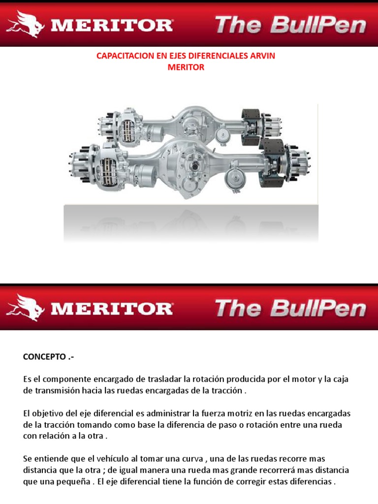 Capacitacion en Ejes Diferenciales Arvin Meritor | PDF
