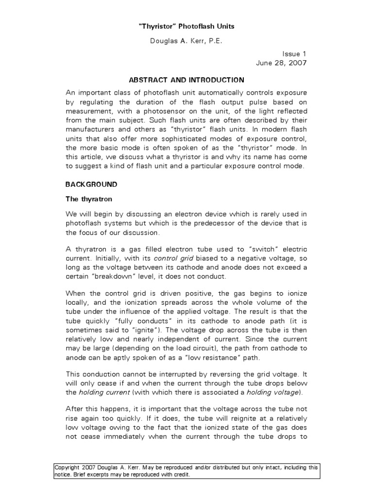 Thyristor Flash | PDF | Vacuum Tube | Flash (Photography)