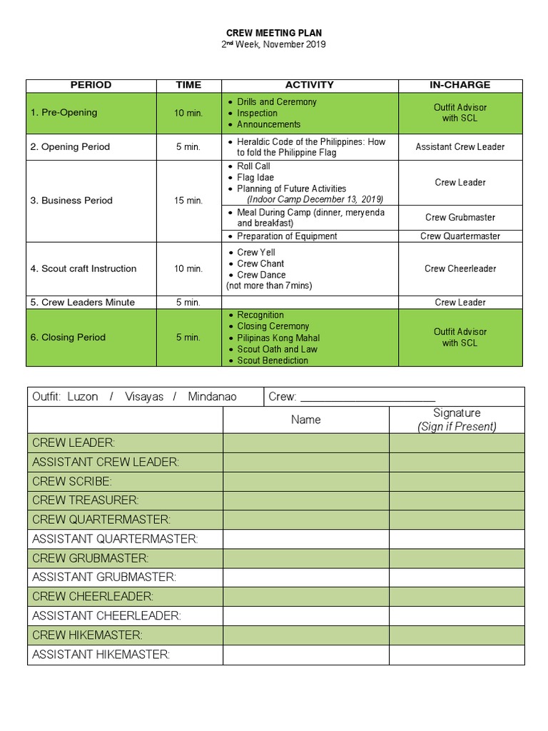 Outfit Meeting Plan | PDF